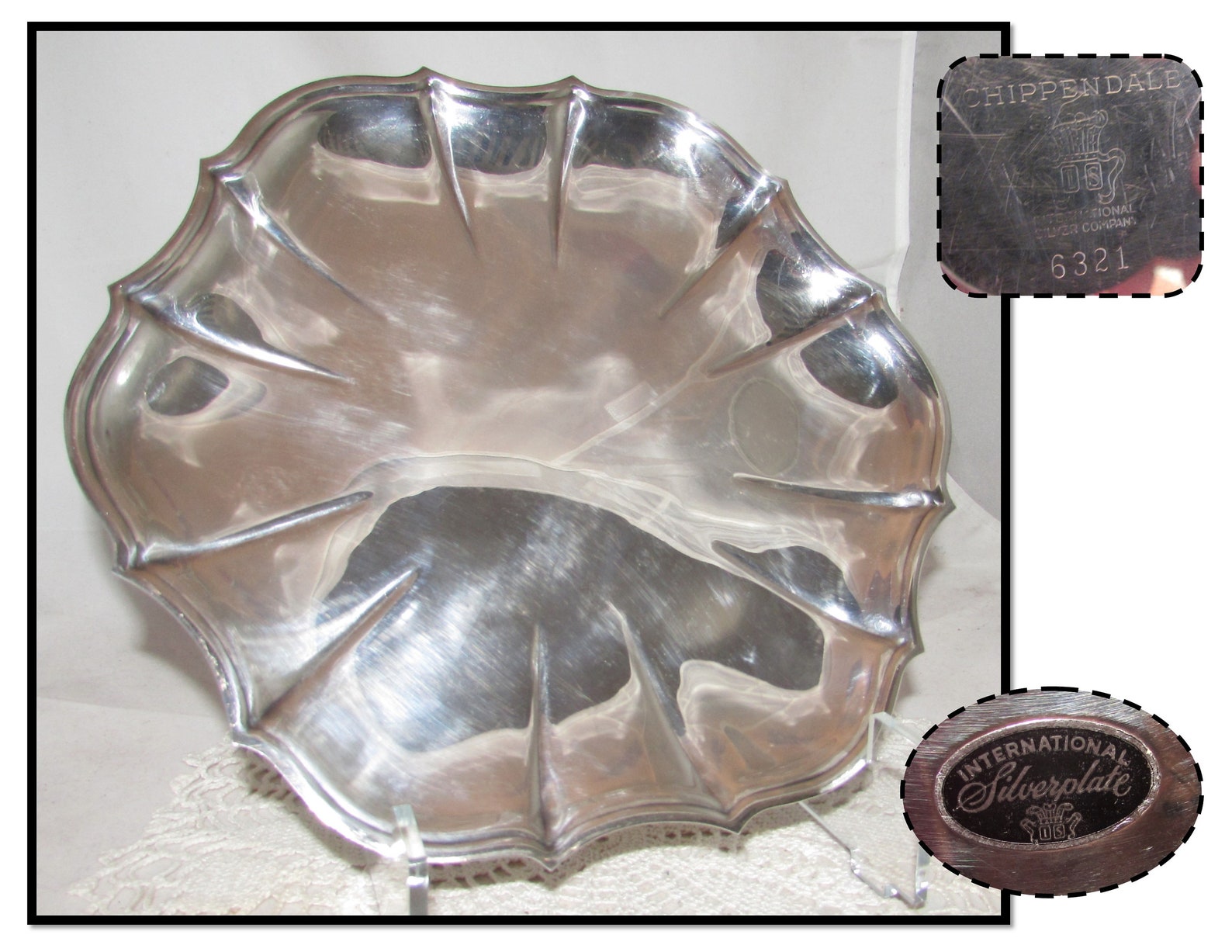 Vintage Silver Plated Chippendale Tray Plate by International - Etsy