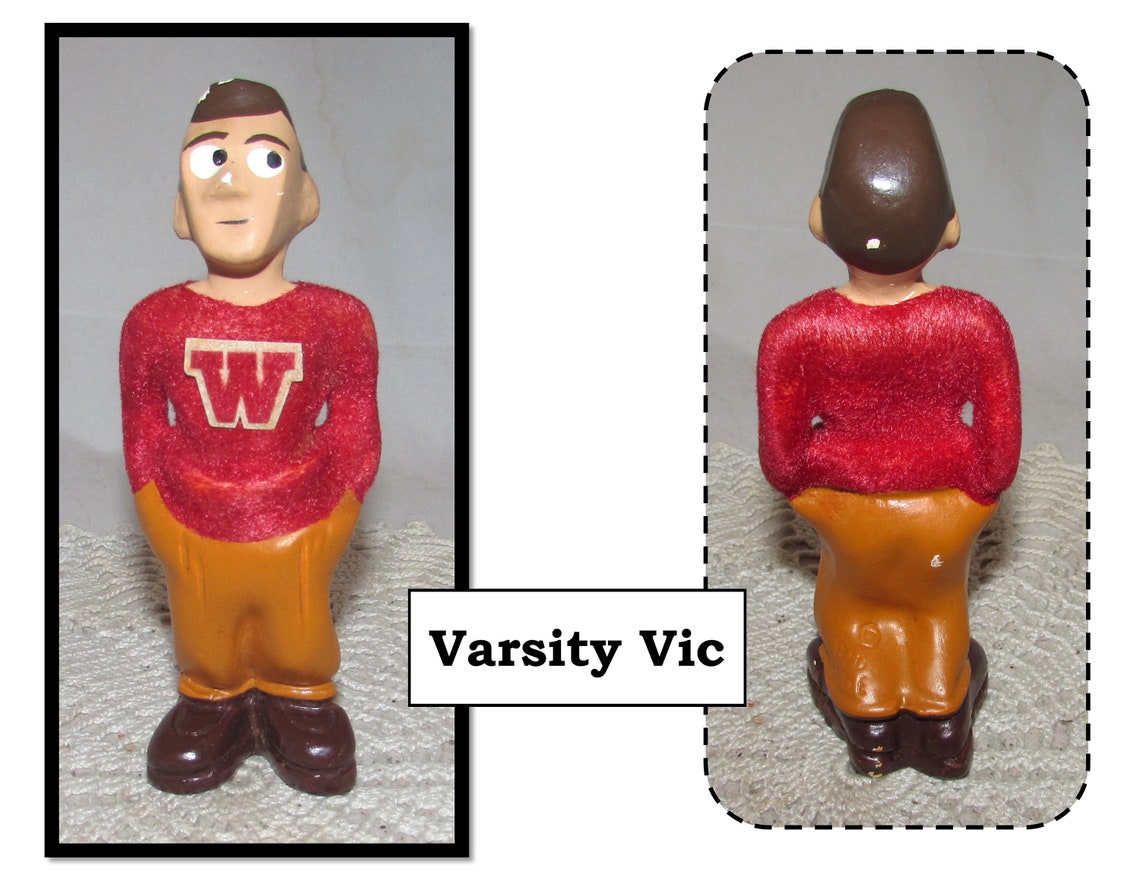 Vintage Chalkware Varsity Vic Collegiate Figurine by Bud Plone | Etsy