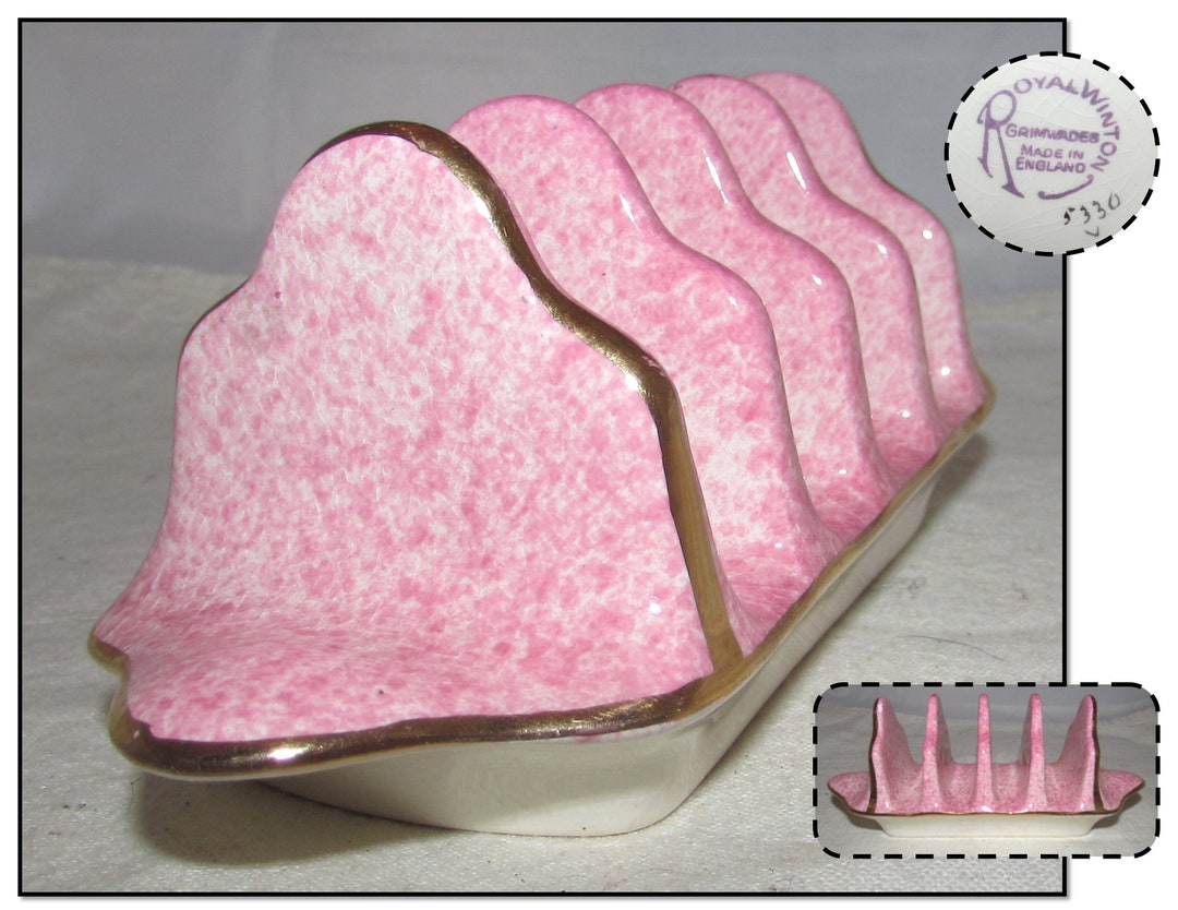 Vintage Pink Ceramic 4 Slice Toast Rack Holder by Royal Winton ...
