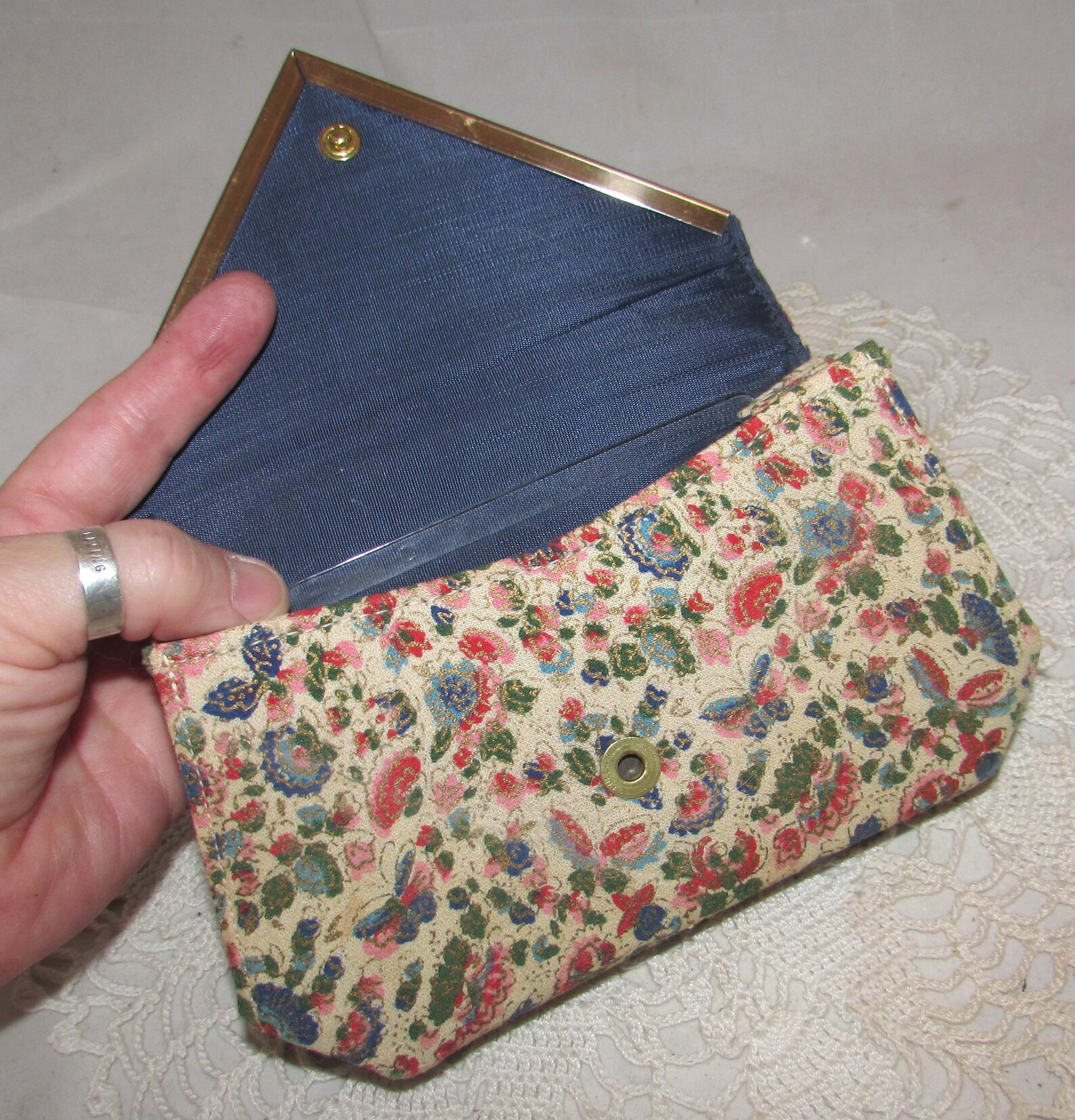 Vintage Stiff Fabric Accordion Clutch Purse W/ Snap Closure - Etsy