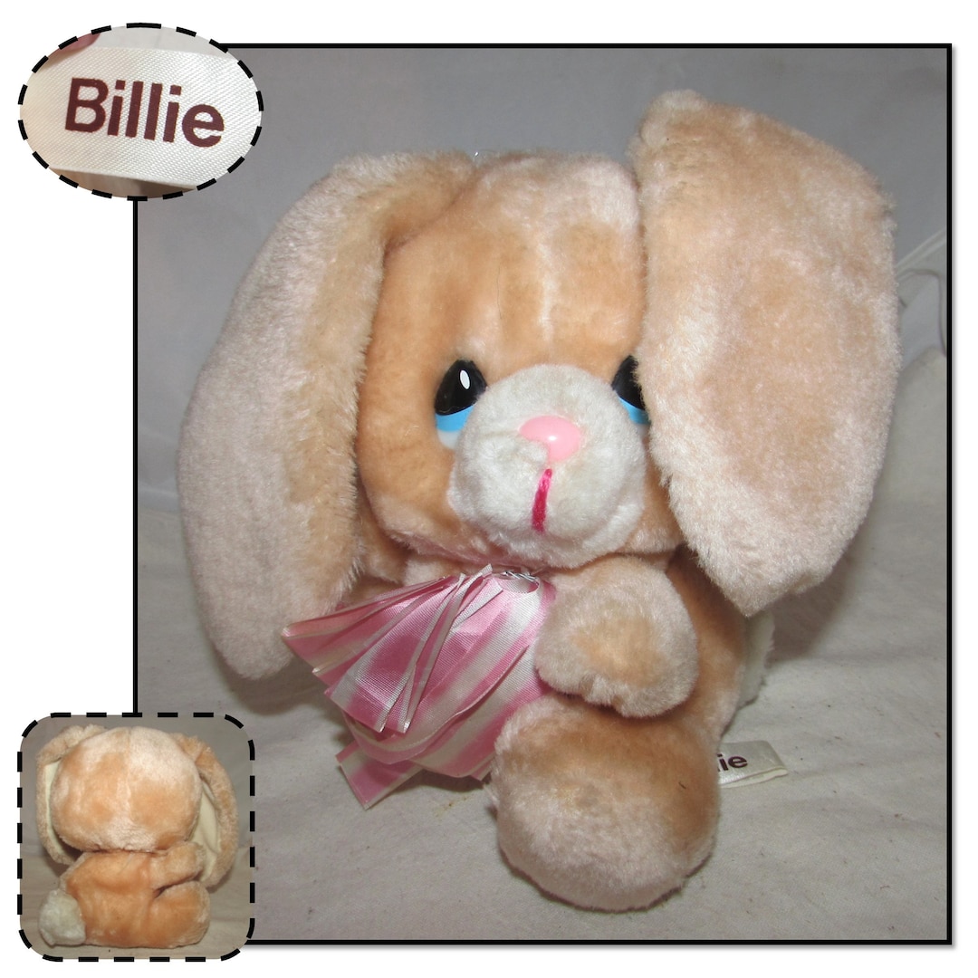 Vintage Stuffed Bunny Rabbit Plush Toy With Plastic Eyes by Russ Berrie ...