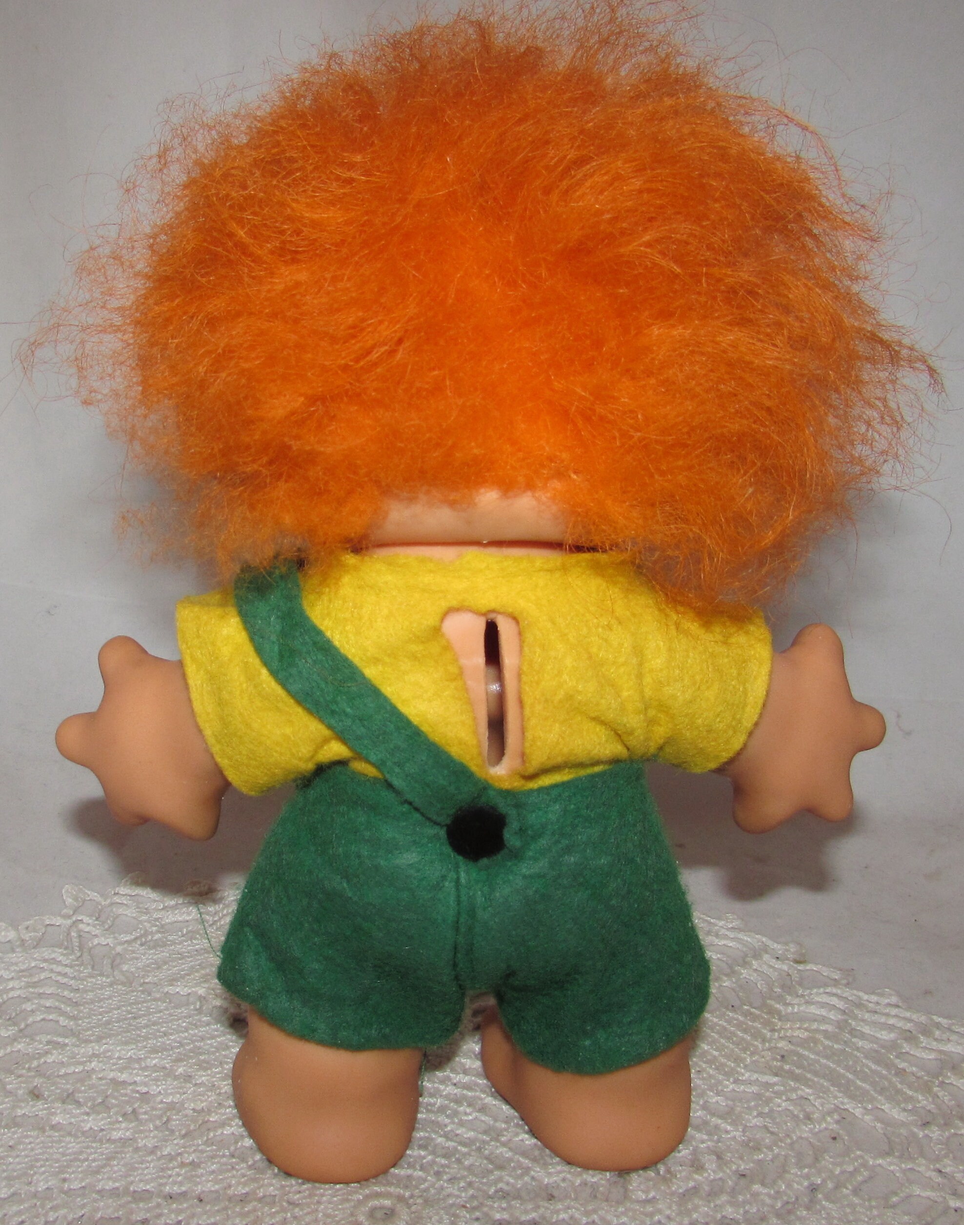 Vintage Large Boy Troll Doll Bank w/ Orange Hair Green Eyes | Etsy