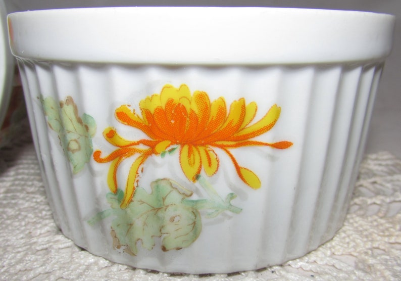 TWO Vintage White Stoneware Ribbed Ramekin Custard Baking - Etsy