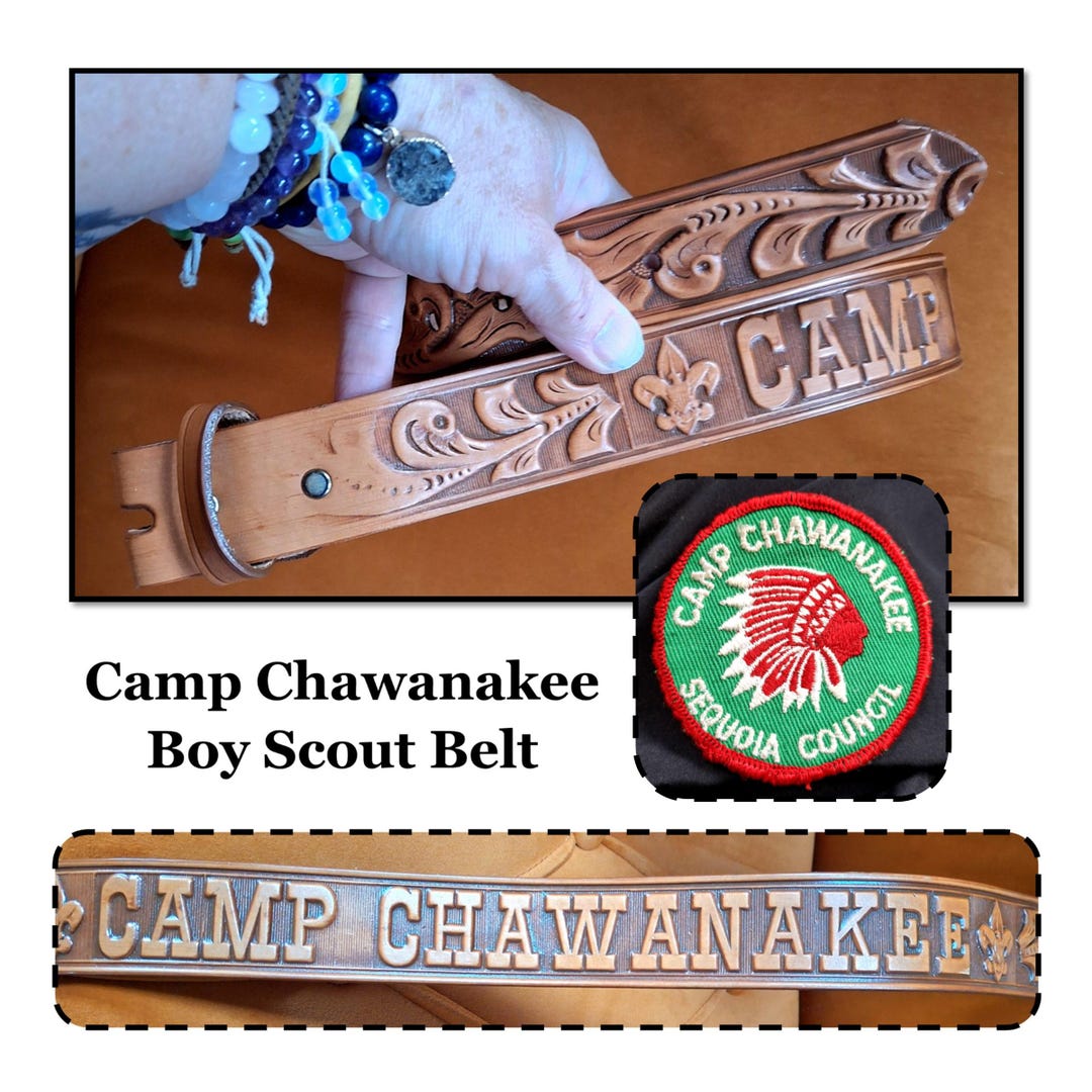 Vintage Souvenir Boy Scout Western Style Belt From Camp Chawanakee ...