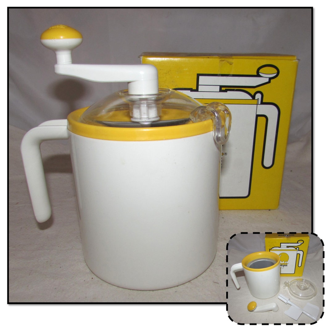 Small - Vintage Plastic Crank Ice Cream Maker, Donvier, Half Pint by ...