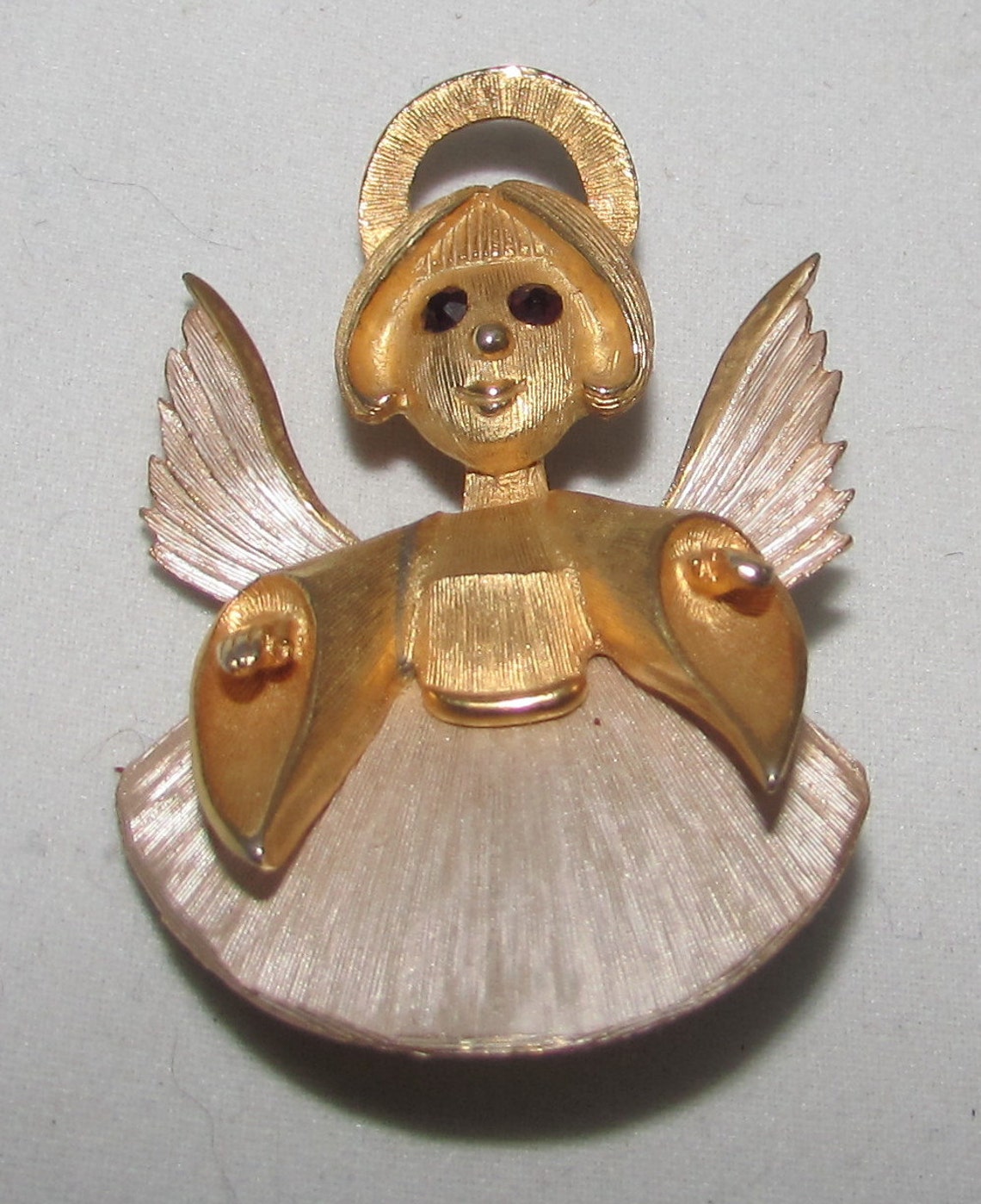 Vintage Carole Inc. Gold Plated Angel Pin Brooch Ruby Red - Etsy