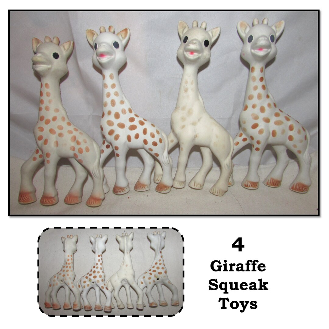 LOT of 4 - Vintage Baby Squeak Toy Giraffes by Sophie La Giraffe - B - Etsy