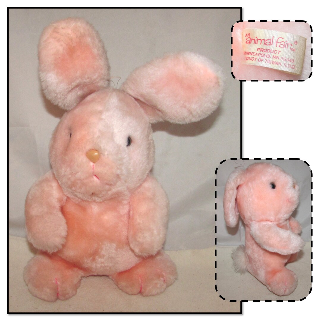 Vintage Stuffed Pink Bunny Rabbit Plush Toy by Animal Fair - Etsy