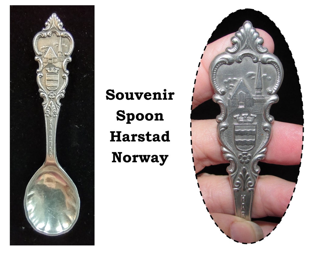 Vintage Souvenir Norwegian Hovding Tinn H.S. Pewter Spoon, Harstad ...