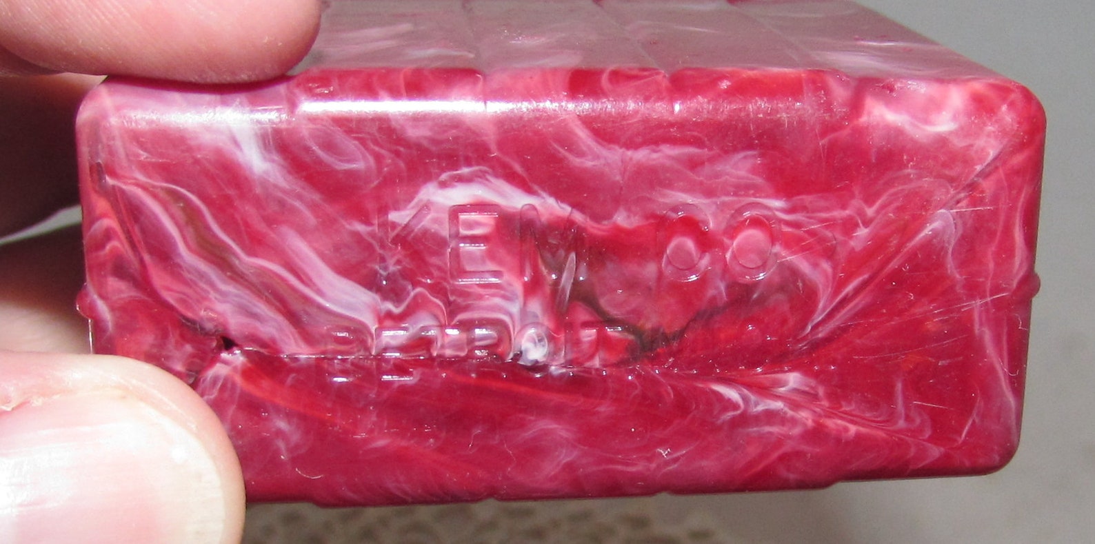Vintage Marbled Red & White Plastic Cigarette Box by Kem Co - Etsy