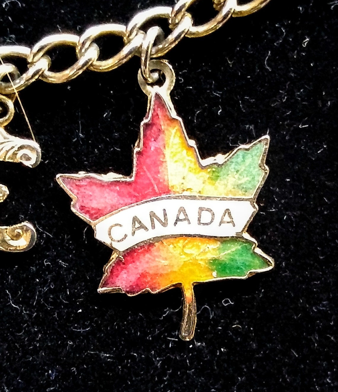 Vintage Gold Tone Souvenir Canadian Charm Bracelet From - Etsy