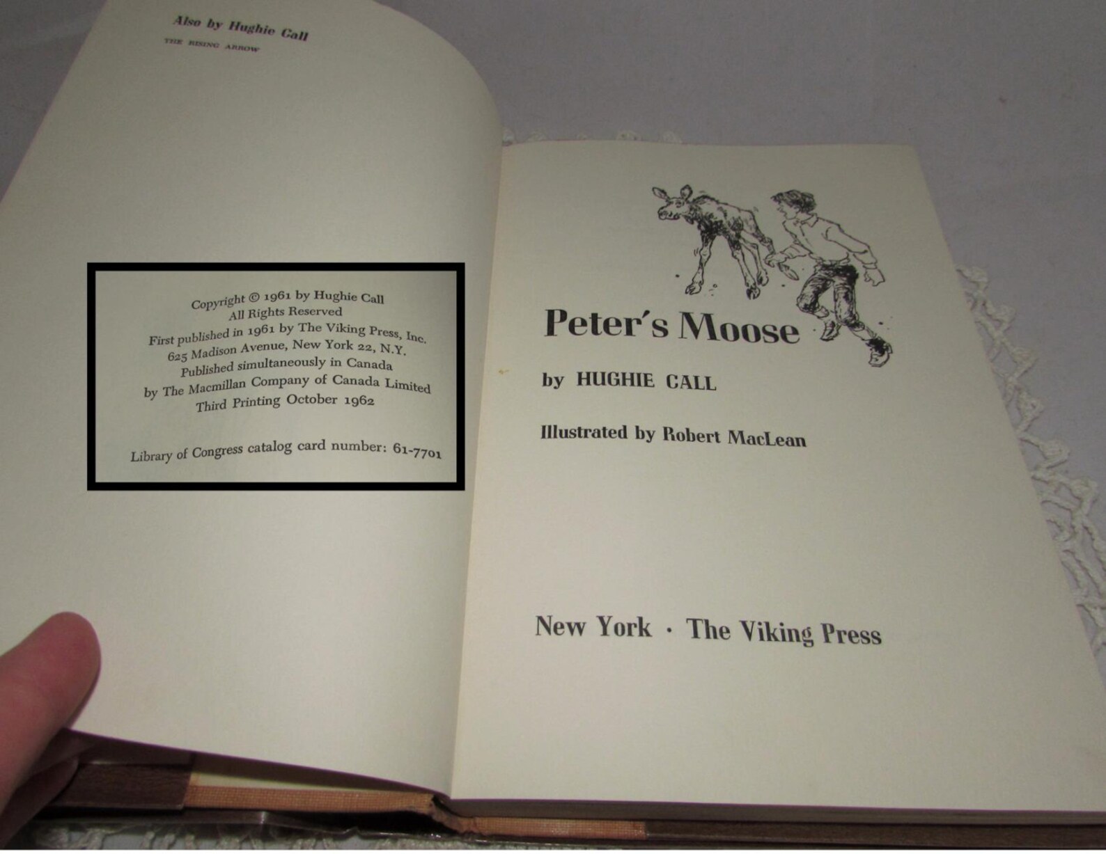 Vintage Hardcover Childrens Book, Peter's Moose by Hughie Call, 3rd ...