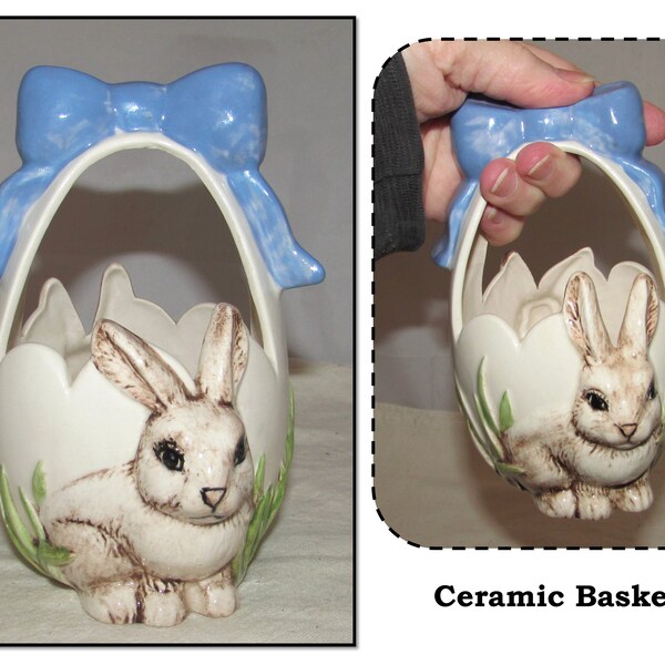 Rabbit Basket Planter - Etsy