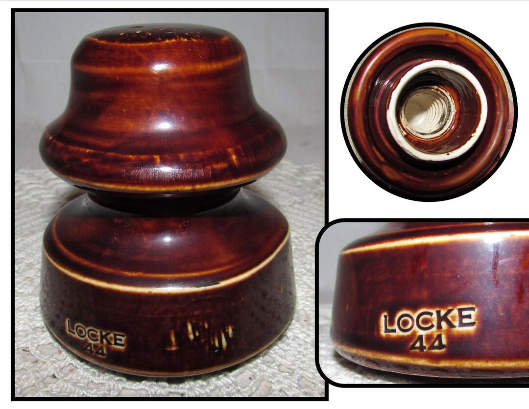 Vintage Rootbeer Brown Porcelain Electric Pole Insulator by Locke, 44 ...