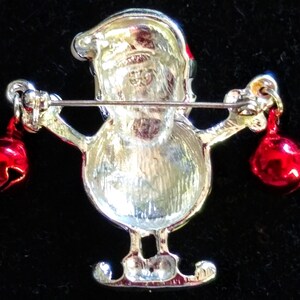 Vintage Red & White Enamel Christmas Pin Brooch, Striped Santa Claus ...