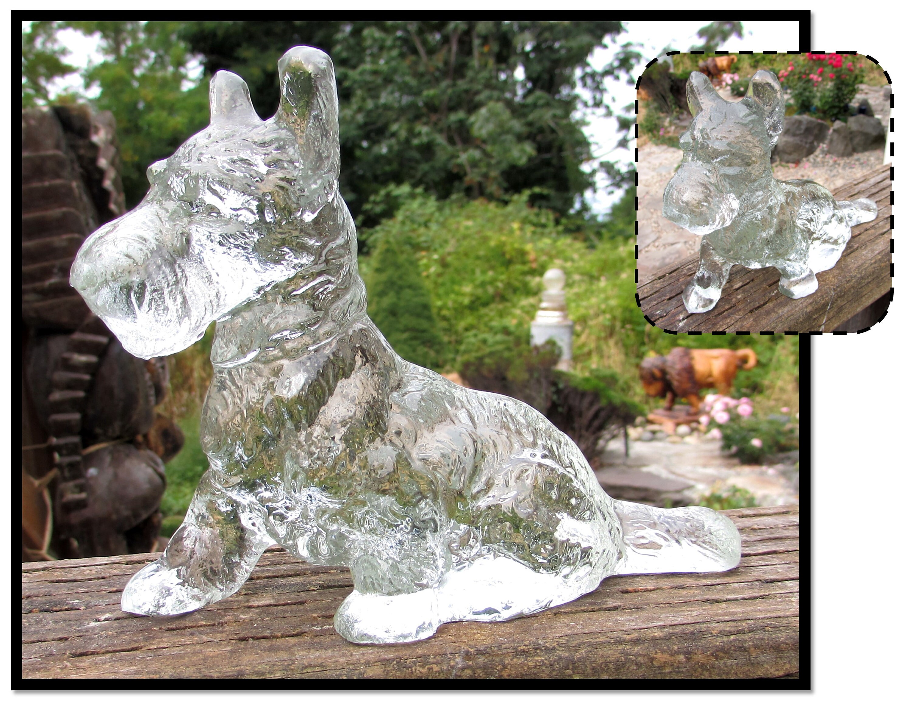Glass Sculptures & Figurines Scottish Terrier Boyd art glass vintage ...
