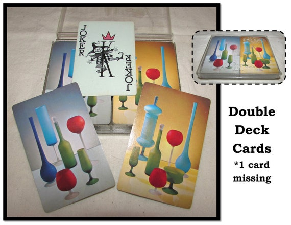 Vintage Double Deck Set of Playing Cards With Plastic Storage | Etsy
