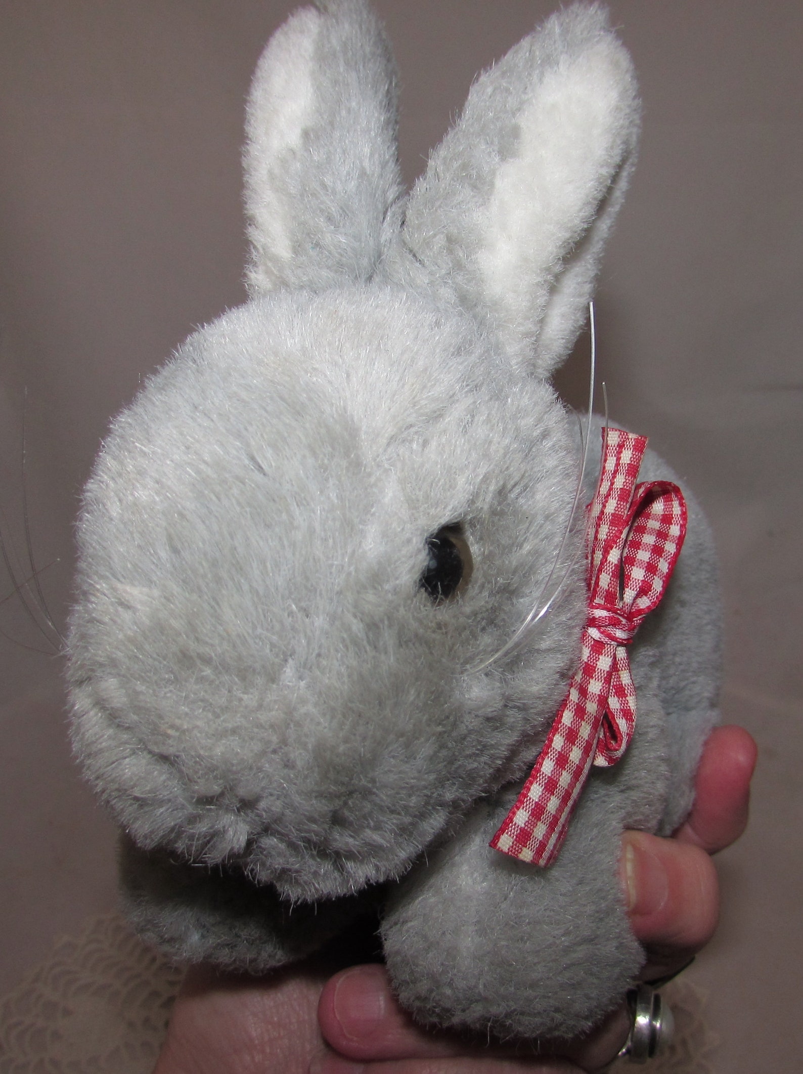 Vintage 1987 Stuffed Gray Plush Bunny Rabbit by Chosun - Etsy