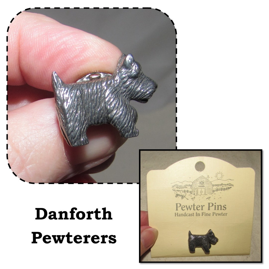 Vintage 1990 Pewter Scottie Dog Pin by Danforth Pewterers - Etsy