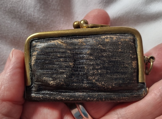 Antique Leather & Brass Sovereign Holder Coin Purse, … - Gem