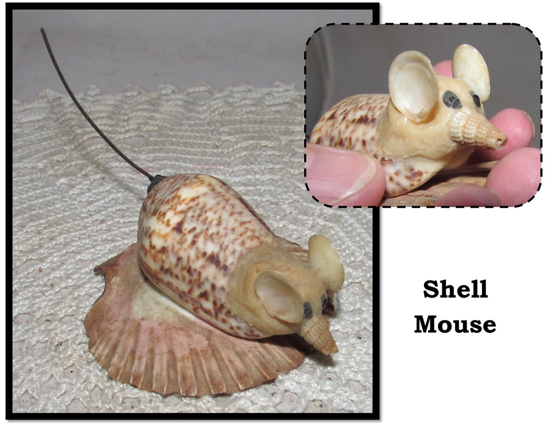 Vintage Seashell Mouse or Rat Figurine - Etsy