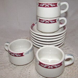 Set of 4 Vintage White Restaurant Ware Coffee Cups & Saucers in Embassy ...