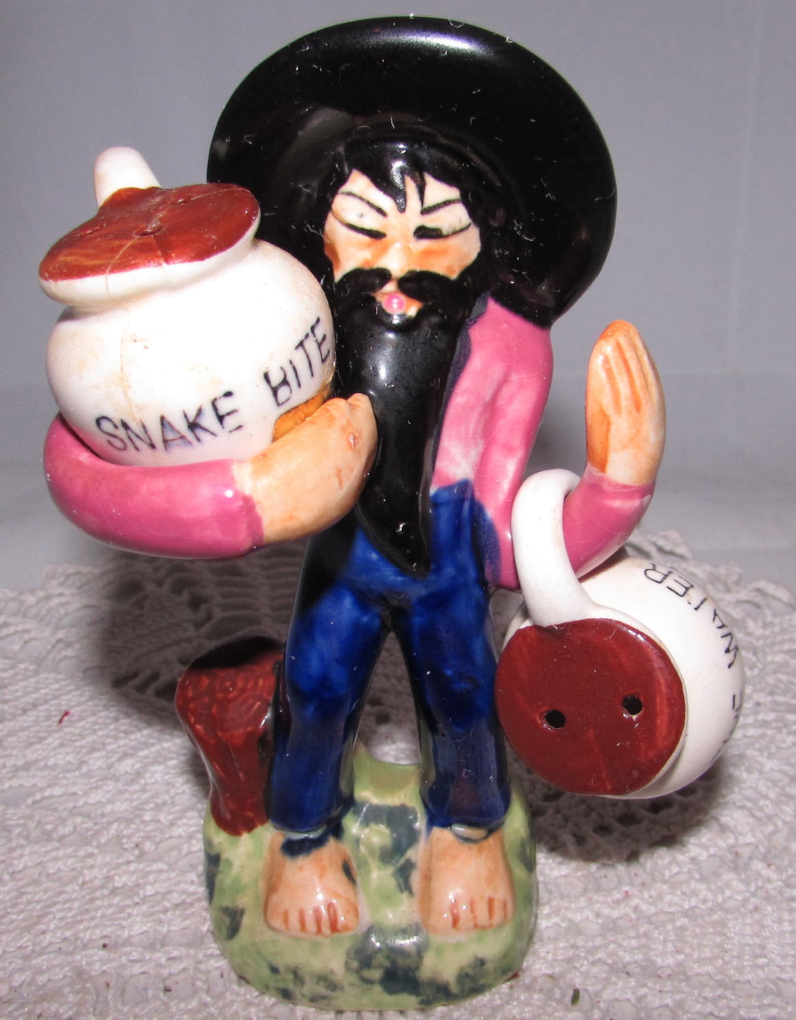 Vintage Souvenir Ceramic Hillbilly Snake Bite Fire Water Salt | Etsy