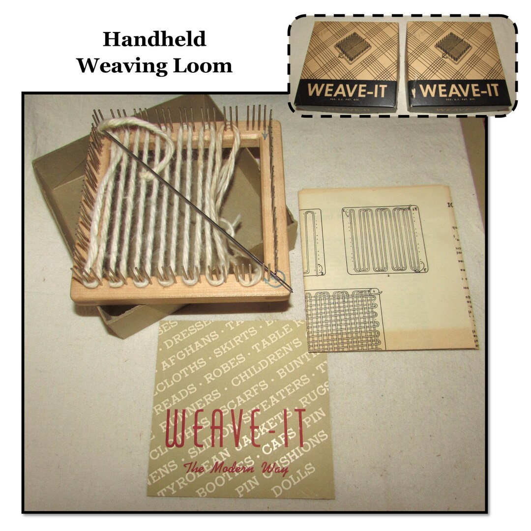 Vintage Small Handheld Weaving Loom Kit in Original Box, Weave It by ...