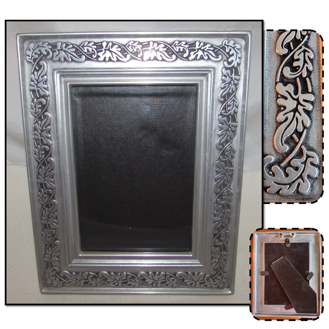 Vintage Pewter Frame With Glass by Wilton, USA, Leaf Pattern - Etsy