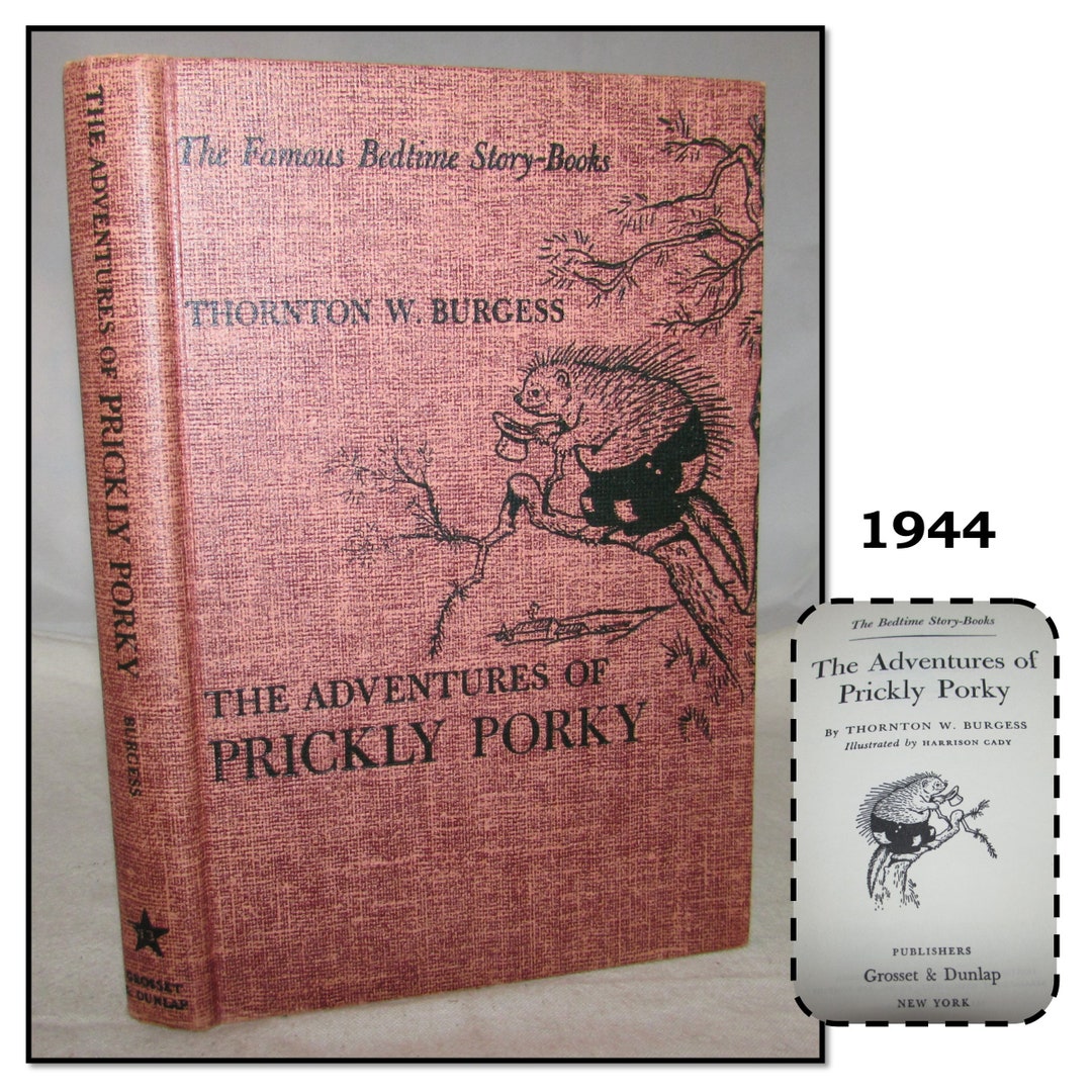 Vintage 1944 Hardcover Children's Book, the Adventures of Prickly Porky ...