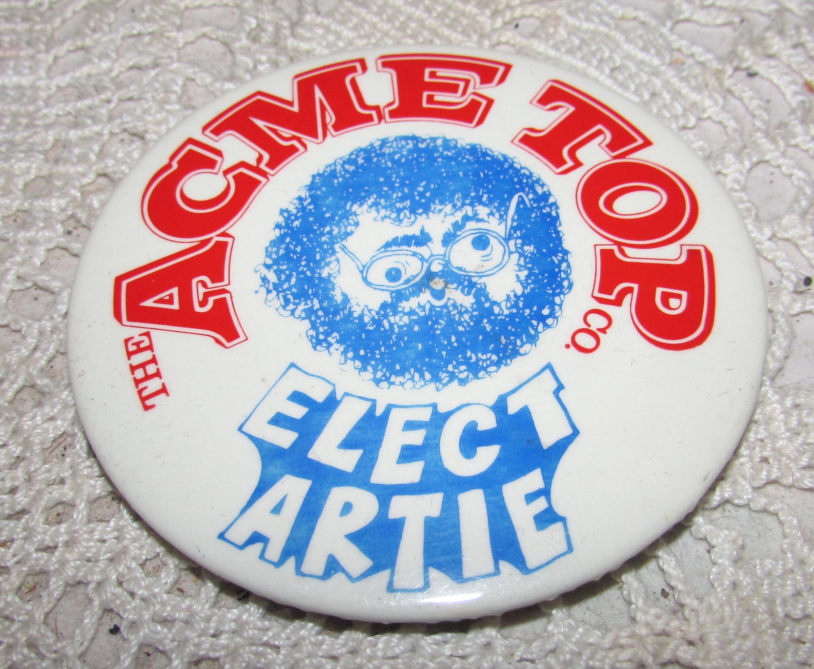 Large Vintage Button Pin, the Acme Top Co, Elect Artie - Etsy