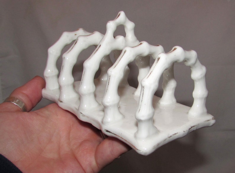 Vintage White Porcelain Faux Bamboo Toast Rack Holder - Etsy