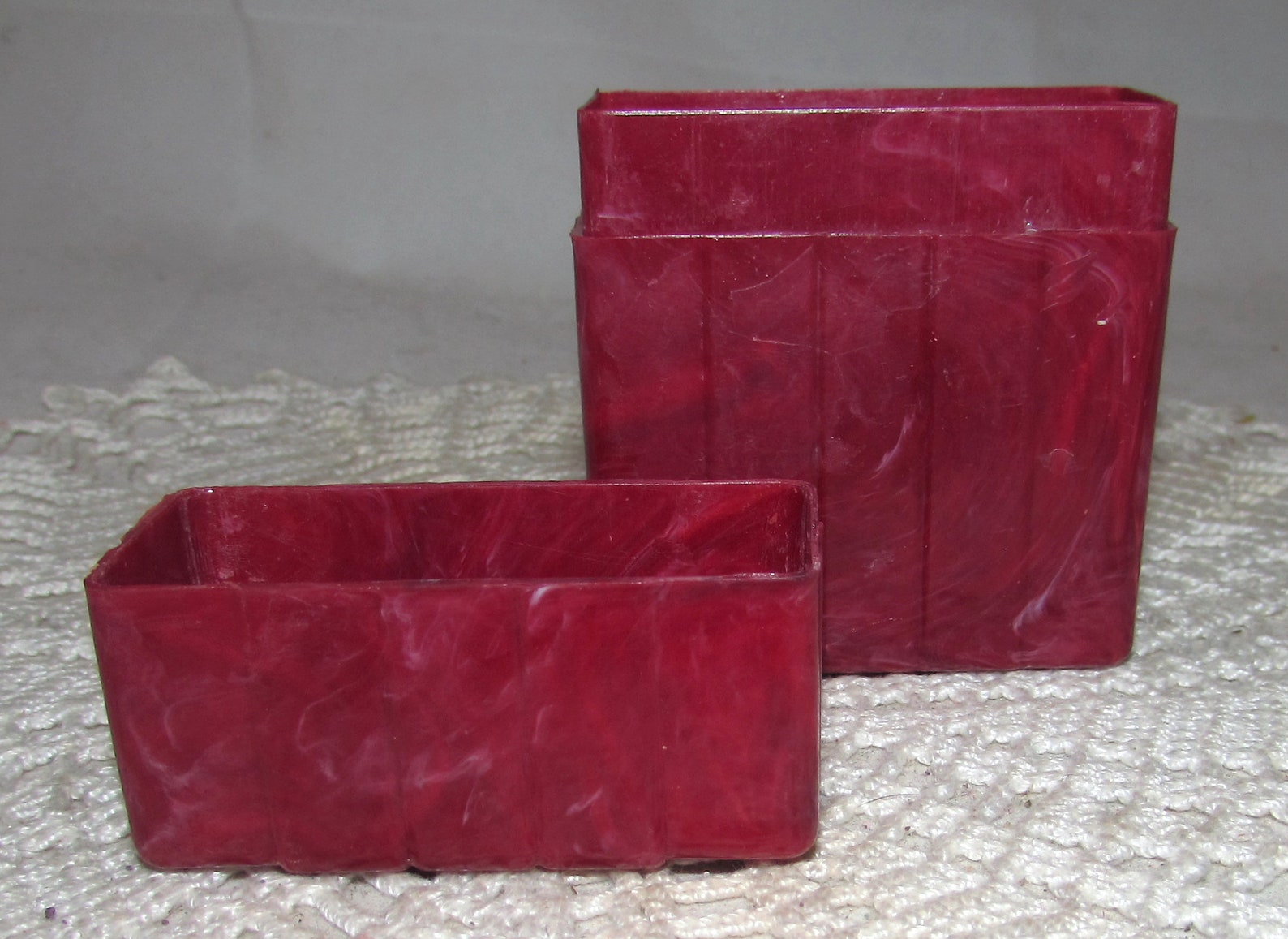 Vintage Marbled Red & White Plastic Cigarette Box by Kem Co - Etsy