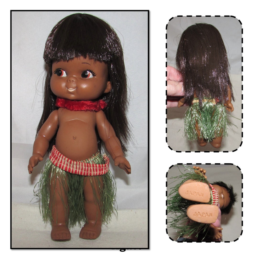 Vintage Rubber Toy Figure, Hawaiian Hula Girl W/ Grass Skirt and Lei by ...