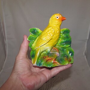 Vintage Bright Yellow Ceramic Bird Planter - Etsy
