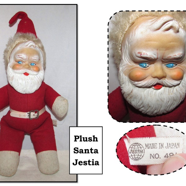 Vintage Rubber Face Stuffed Santa - Etsy