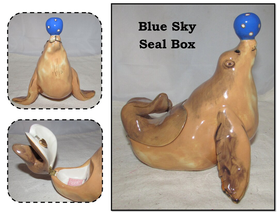 Vintage Clayworks by Blue Sky Pottery Circus Seal With Ball - Etsy