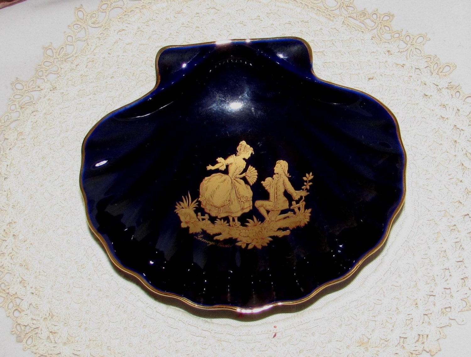Vintage Limoges Castel Porcelain Cobalt Blue & 22K Gilded - Etsy