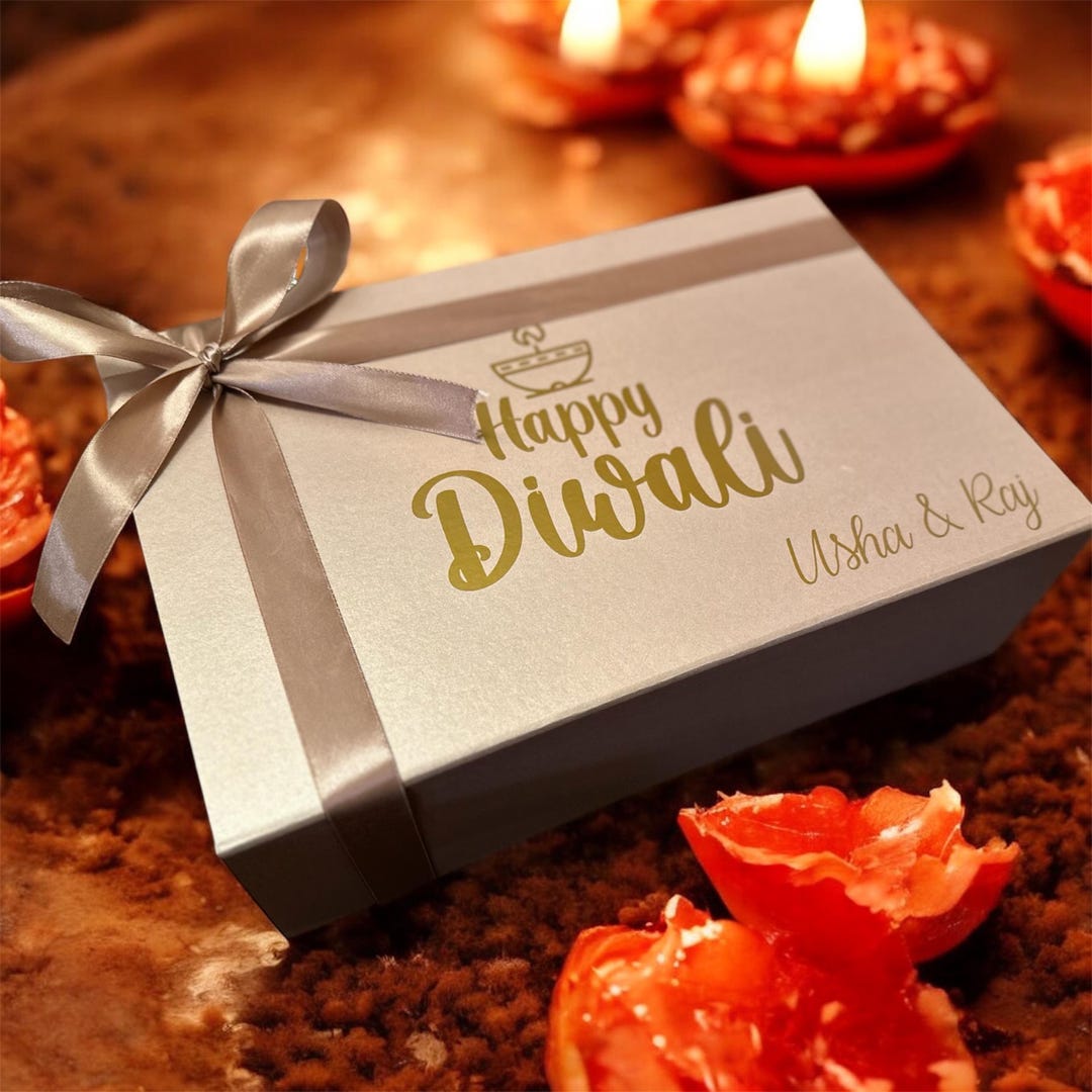 Personalized Diwali Sweets Gift Box, Happy Diwali, Personalized ...