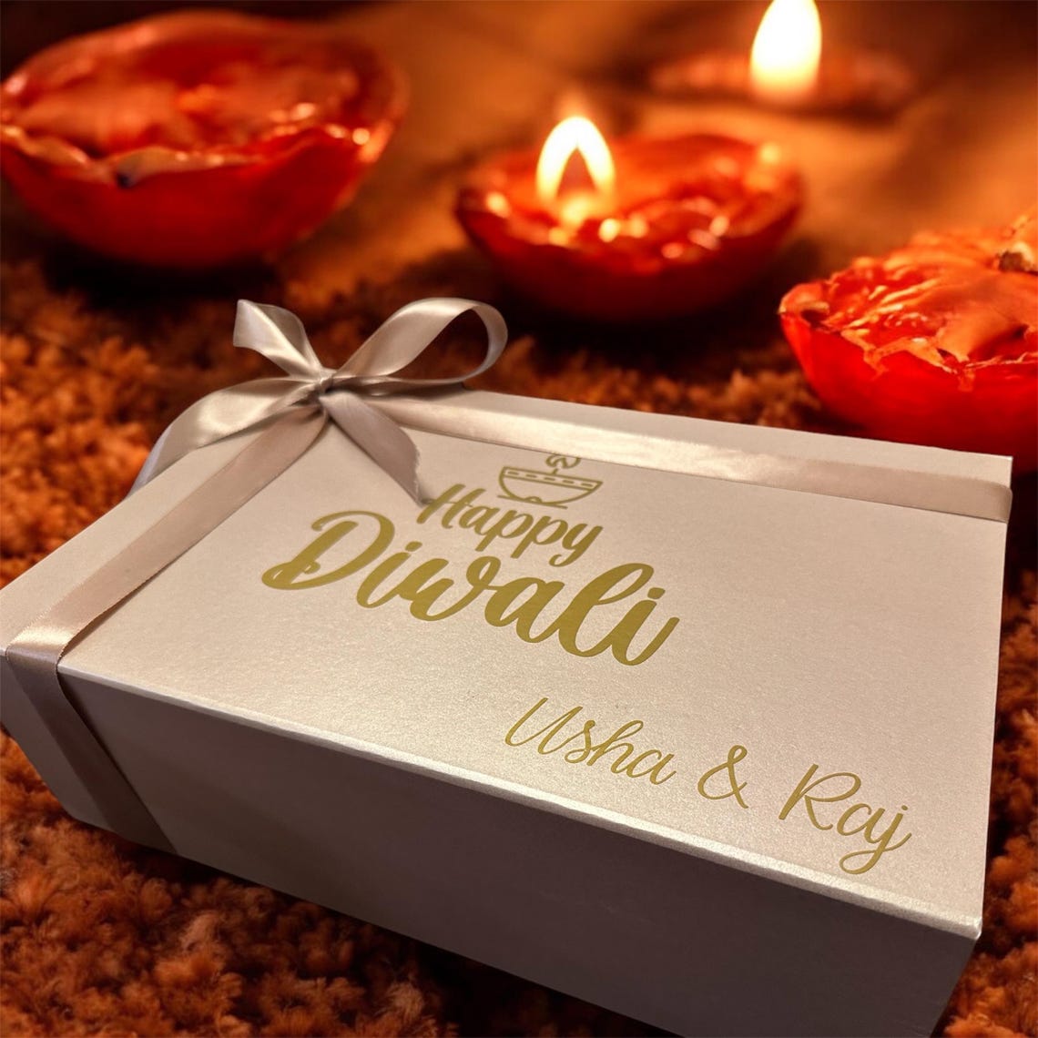 Personalized Diwali Sweets Gift Box, Happy Diwali, Personalized ...