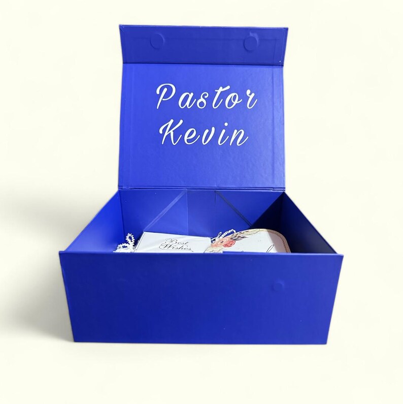 Personalized Royal Blue Happy Birthday Box With Name, Filler Paper, and ...