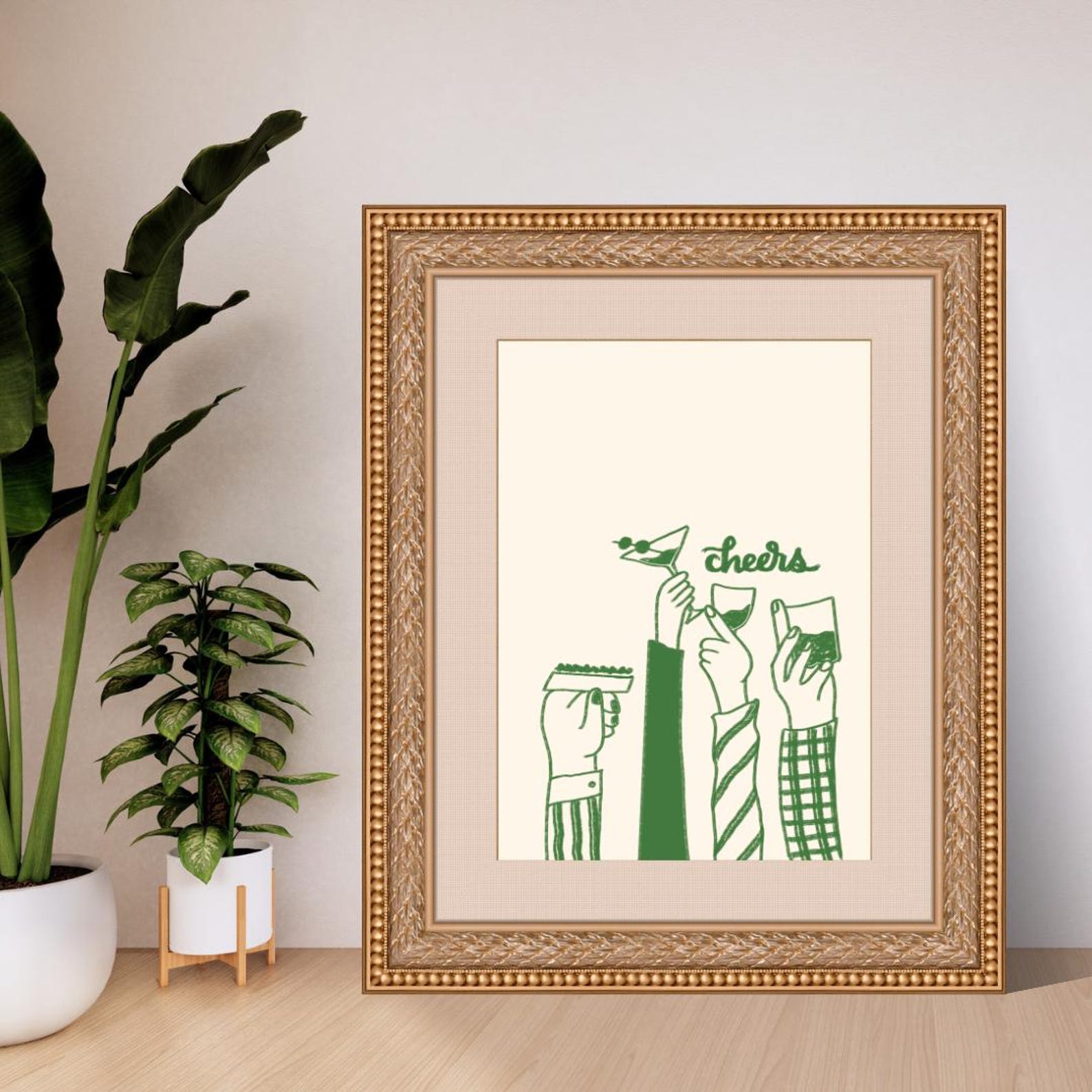 Retro Cheers Printable Art | Vintage-inspired Party Illustration ...
