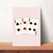 444 Angel Number Minimalist Retro Playing Cards Digital Print - 4 of ...