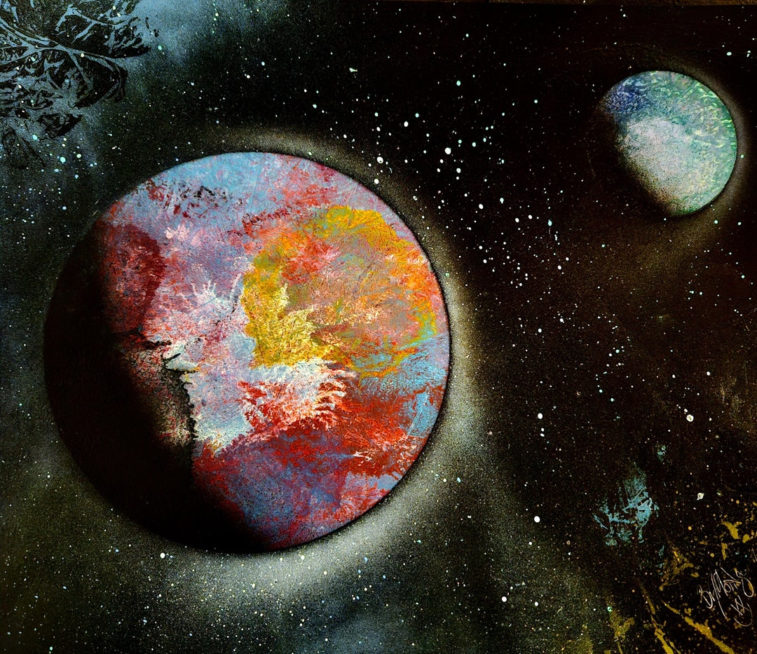 Custom Spray Paint Art, Planets, Cosmos, Custom Painting - Etsy
