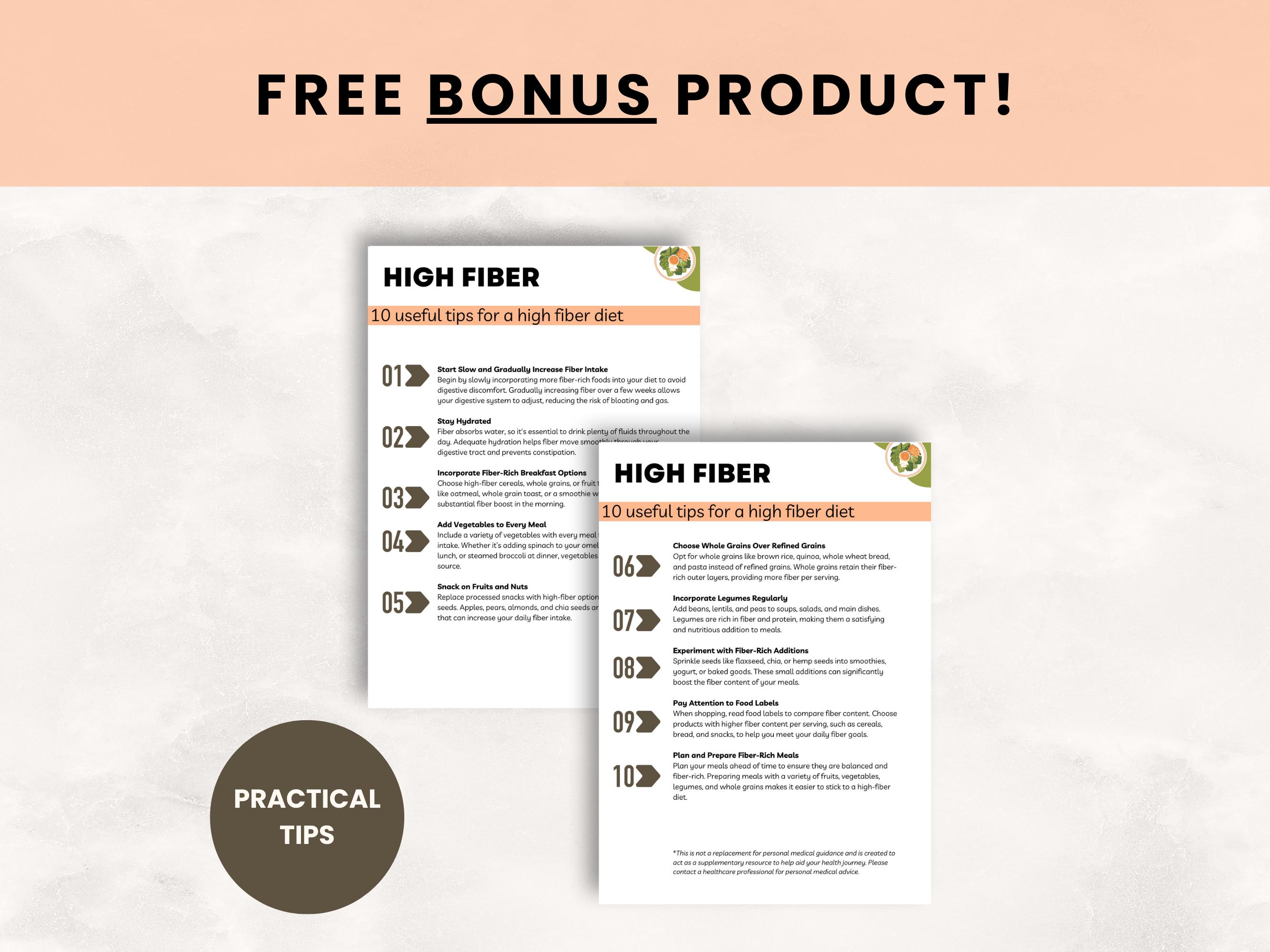 High Fiber Foods List, High Fiber Food Chart, Fiber Foods Guide, High ...