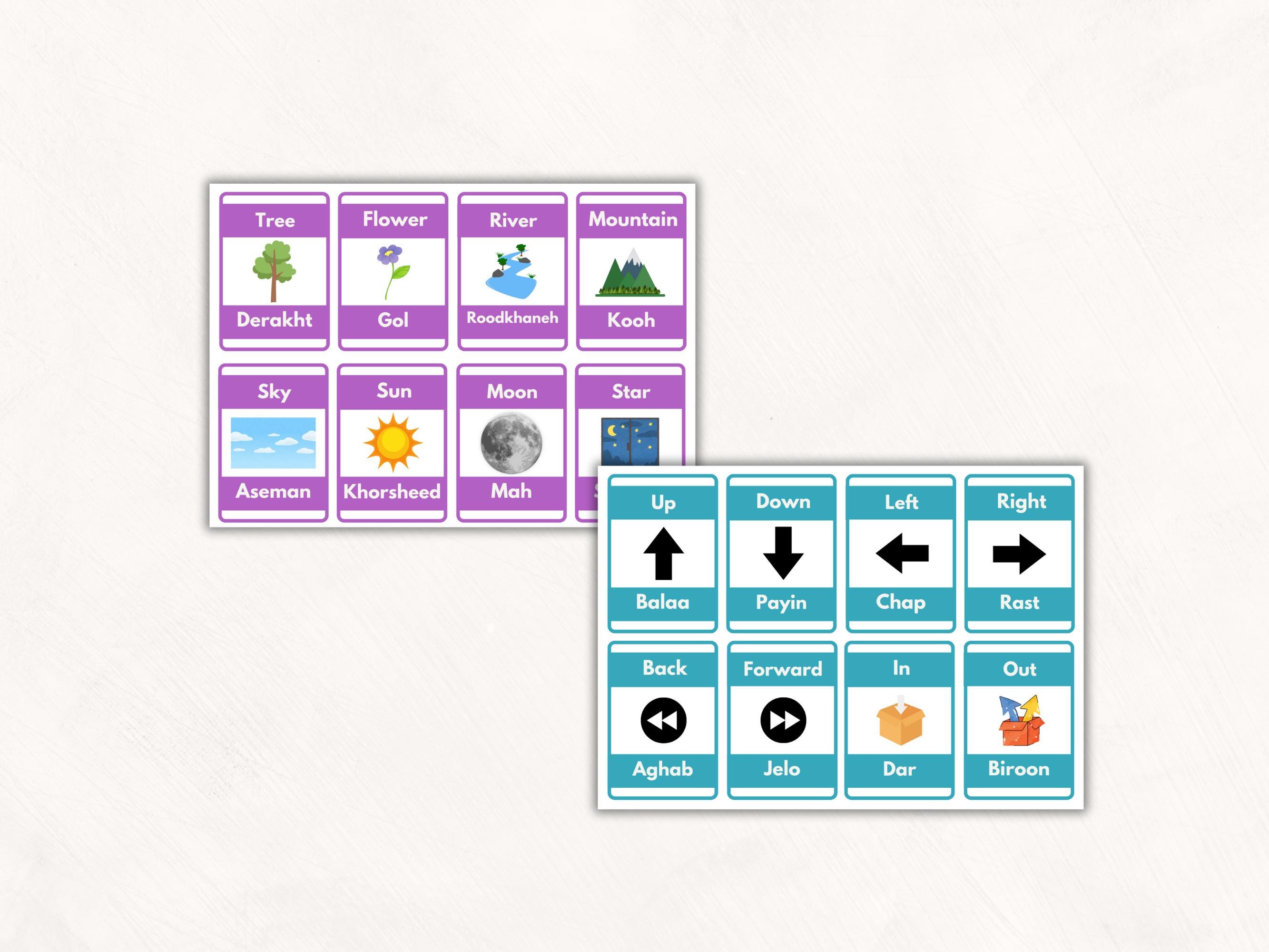 Farsi Flashcards for Kids and Beginners, Learn Persian, Basic Farsi ...