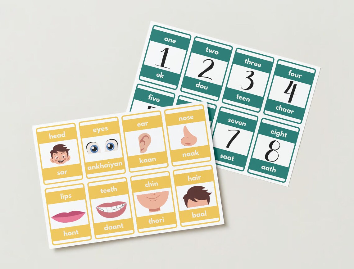 Urdu Flashcards for Kids, Learn Urdu, English to Urdu, First Steps to ...