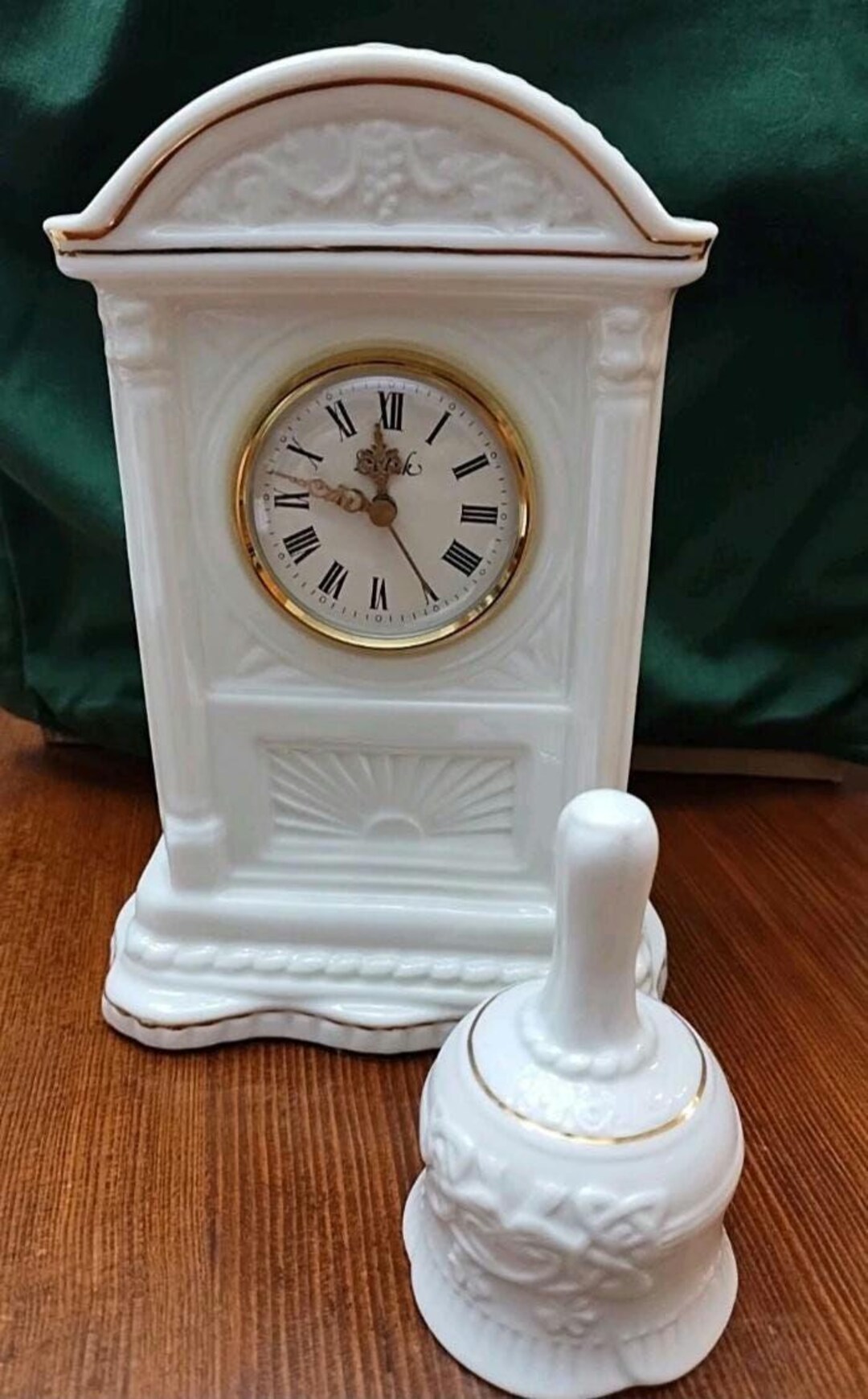 Belleek Vine Mantle Clock and Bell Vintage 2-piece Lot - Etsy