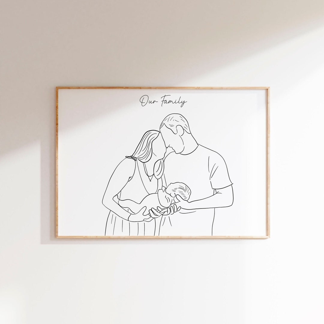Faceless Portrait, Family Portrait, Family Drawing, Custom Illustration ...