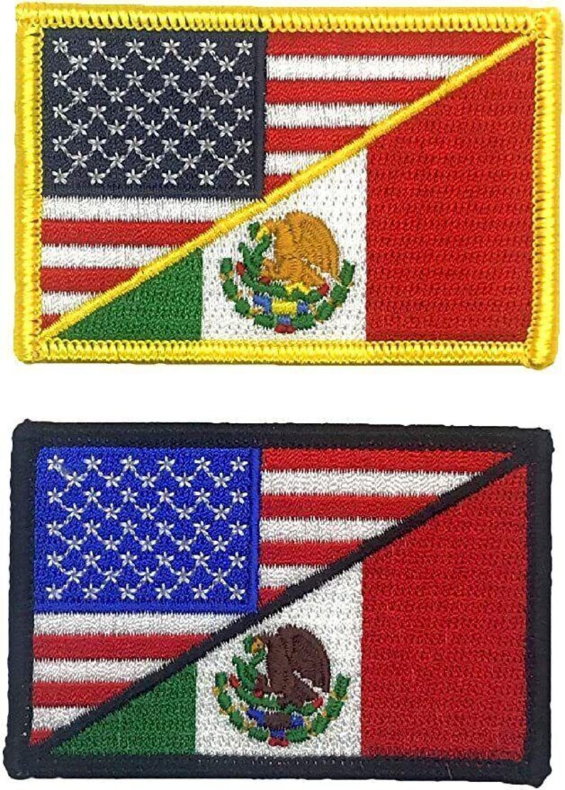 USA Flag & Mexico Flag Patch 2PC Bundle, Hook Fastener, 3x2 ...